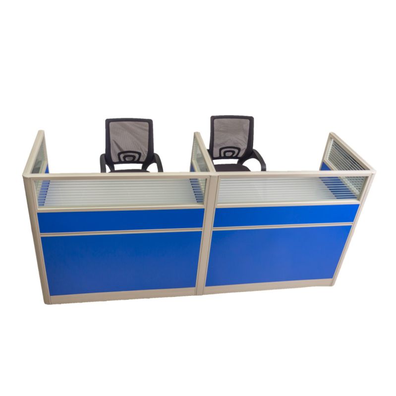 2 WAY WORKSTATION WITH GLASS PARTITION LY-45 • Fairdeal Furniture